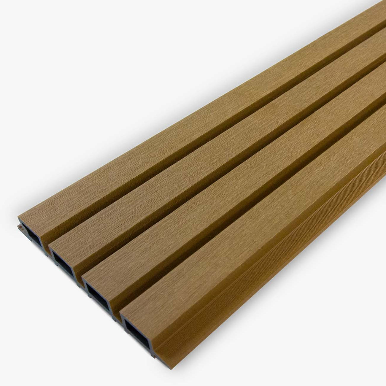 Cedar Light Brown Slatted Composite Cladding Board | EnviroBuild