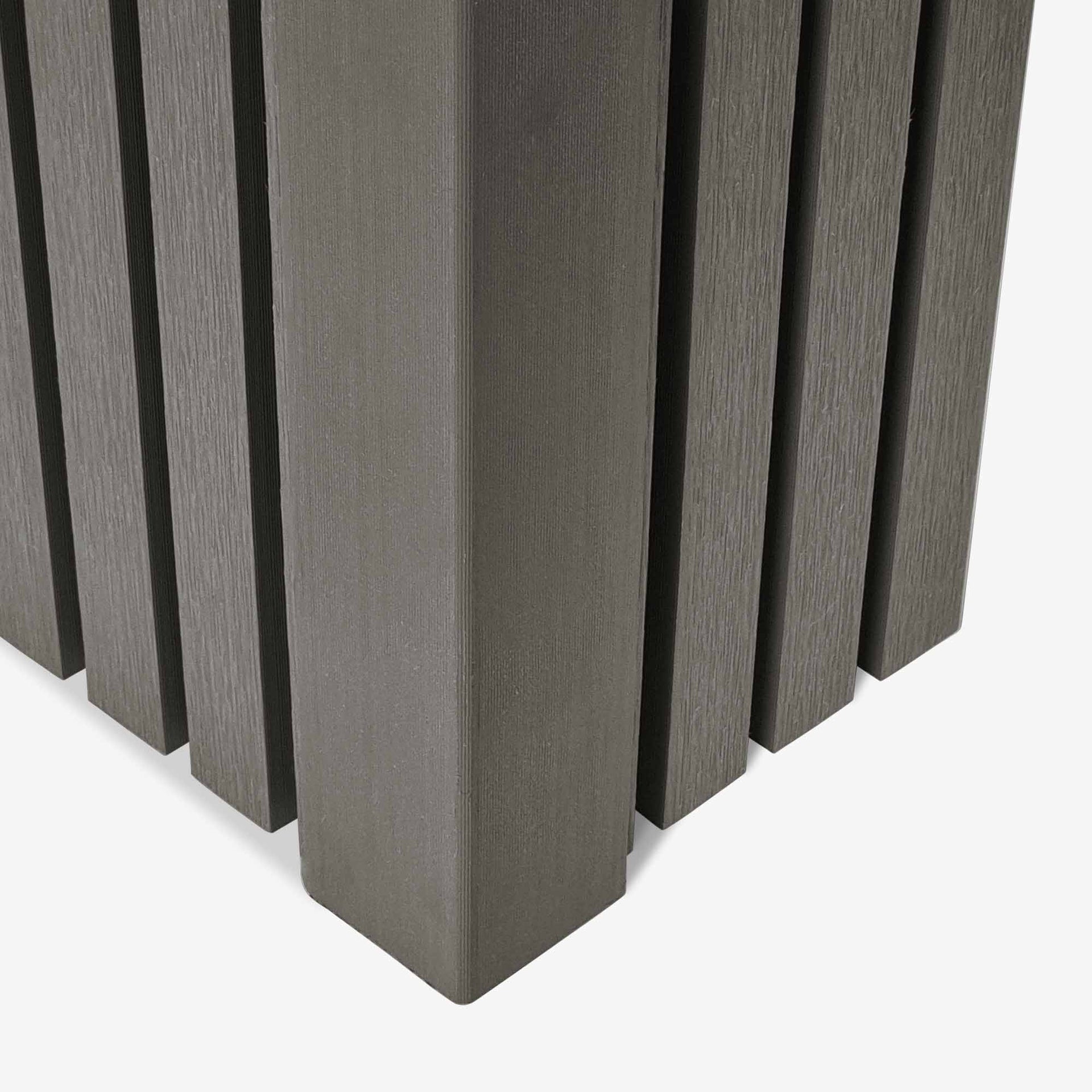 Grey Ash Slatted Composite Cladding Corner Cover Trim | EnviroBuild