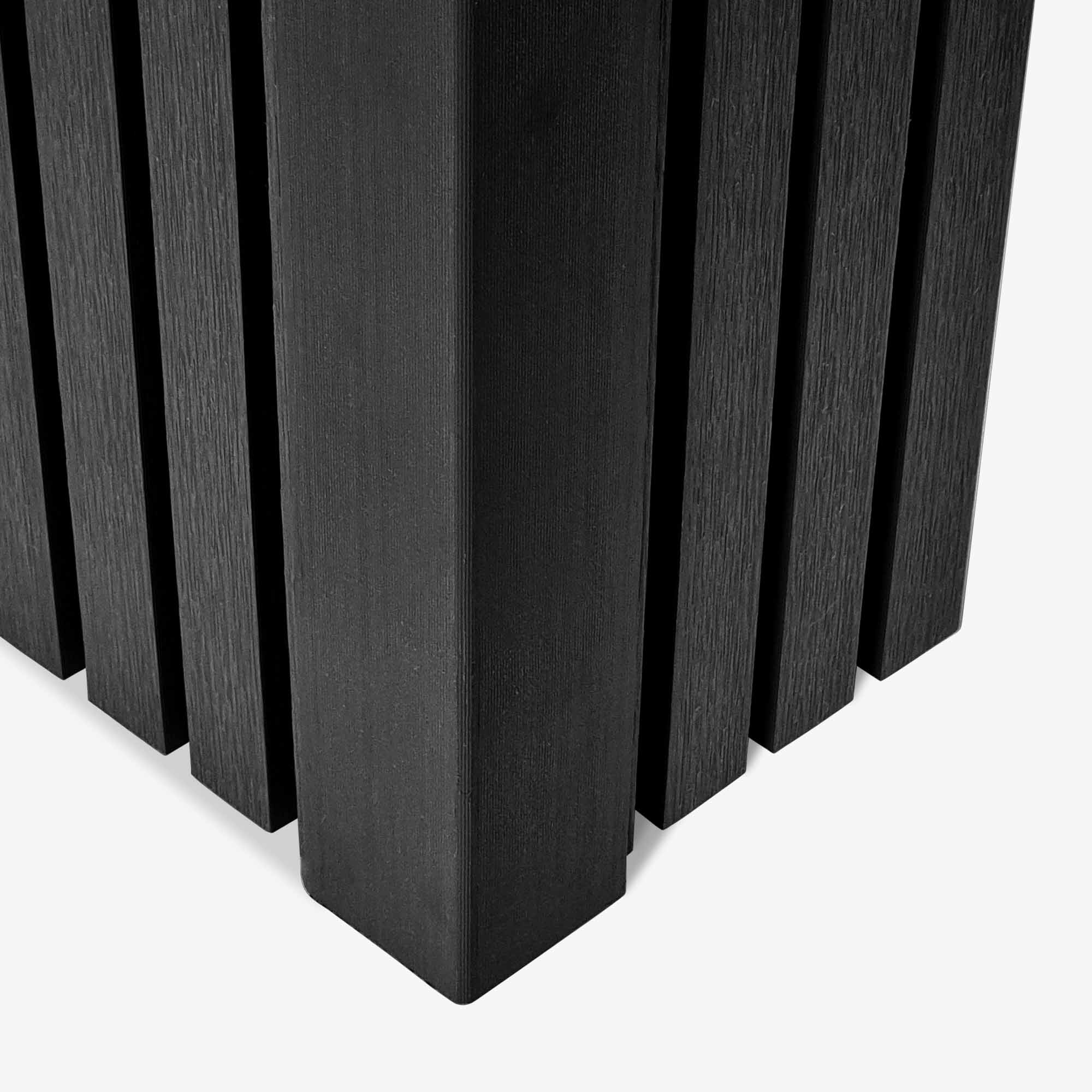 Onyx Black Slatted Composite Cladding Corner Cover Trim | EnviroBuild