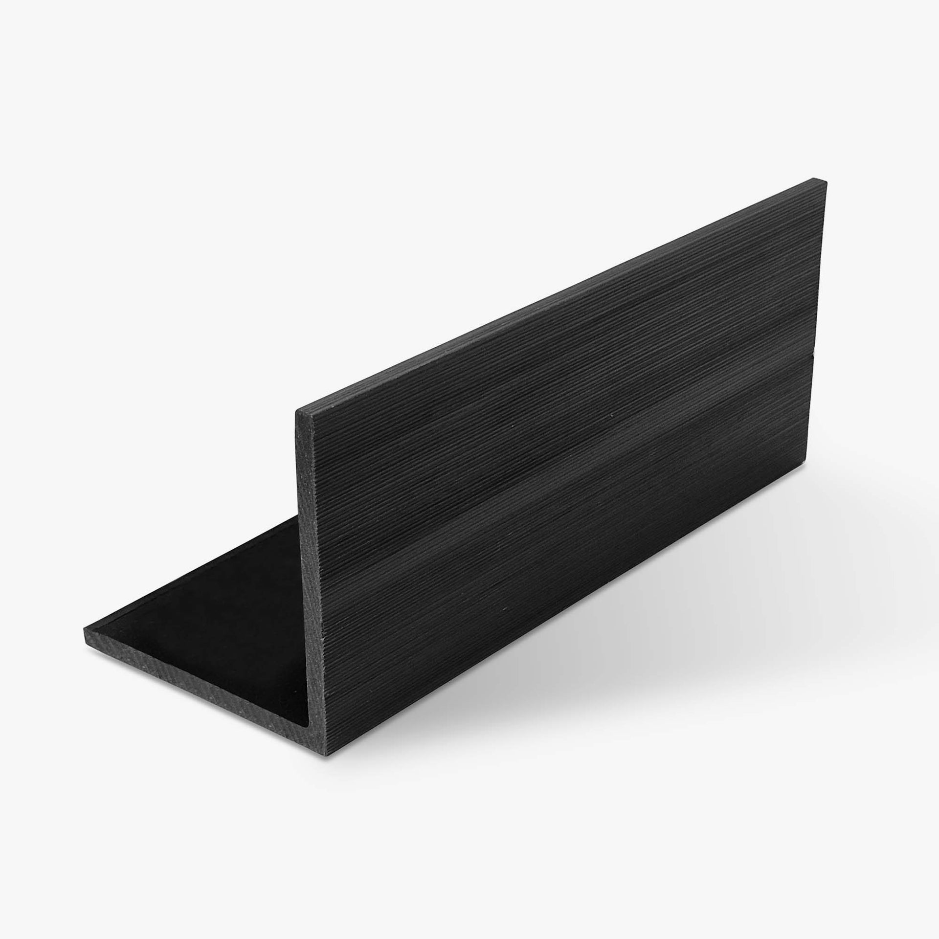 Onyx Black Slatted Composite Cladding Corner Cover Trim | EnviroBuild