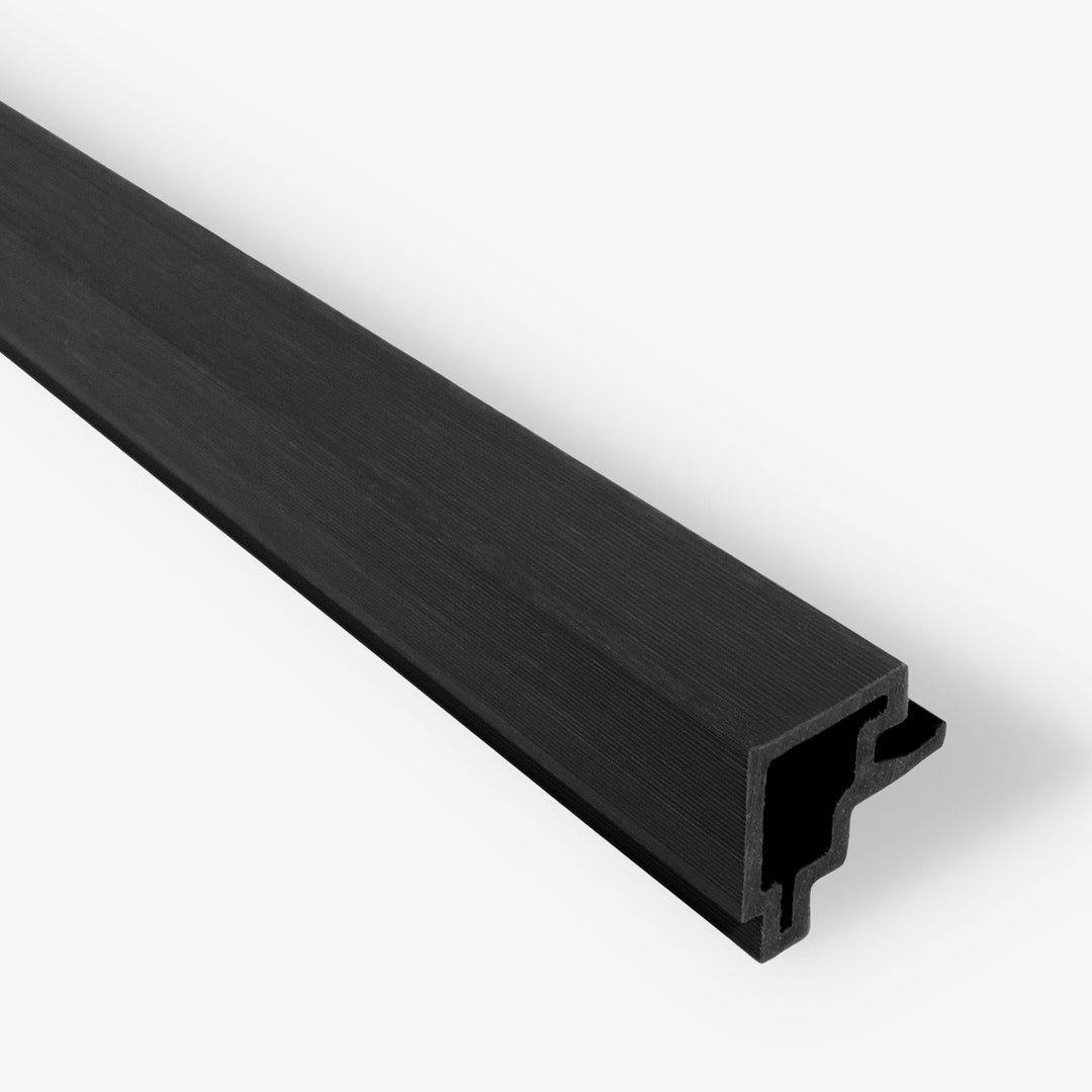 Onyx Black Slatted Composite Cladding Flush Corner Profile | EnviroBuild